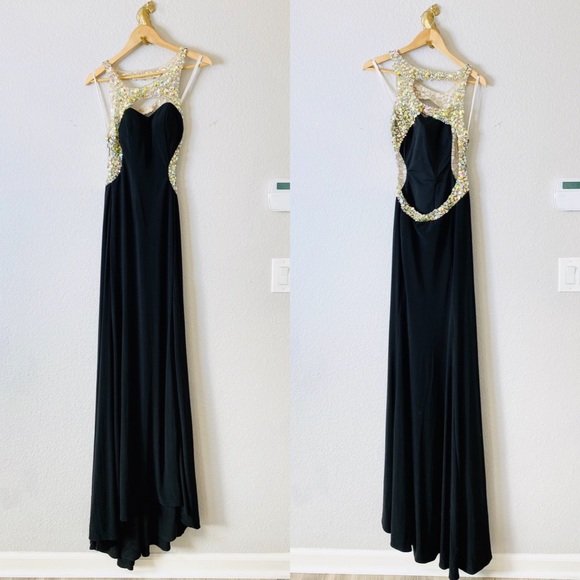 Cinderella | Dresses | Cinderella Black Beaded Open Back Dress | Poshmark